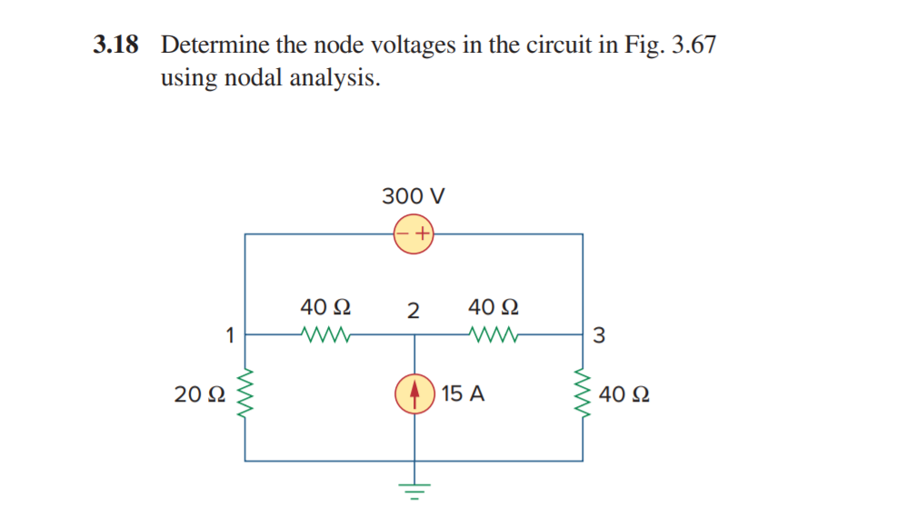 Solved 3.18 Determine the node voltages in the circuit in | Chegg.com