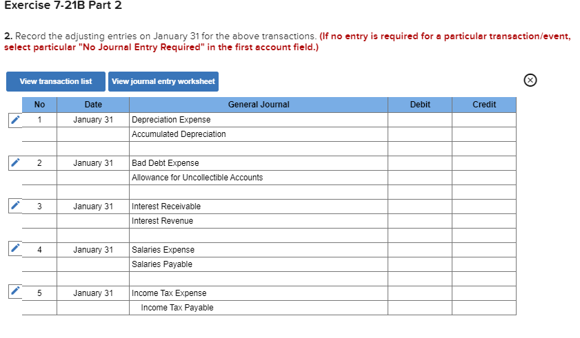 Solved Required information Exercise 7-21B Complete the | Chegg.com
