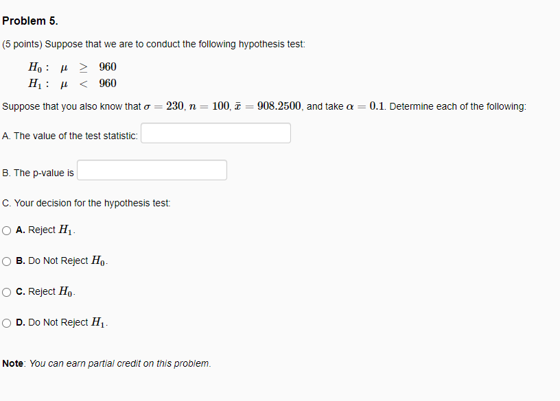 Solved Problem 5. (5 points) Suppose that we are to conduct | Chegg.com