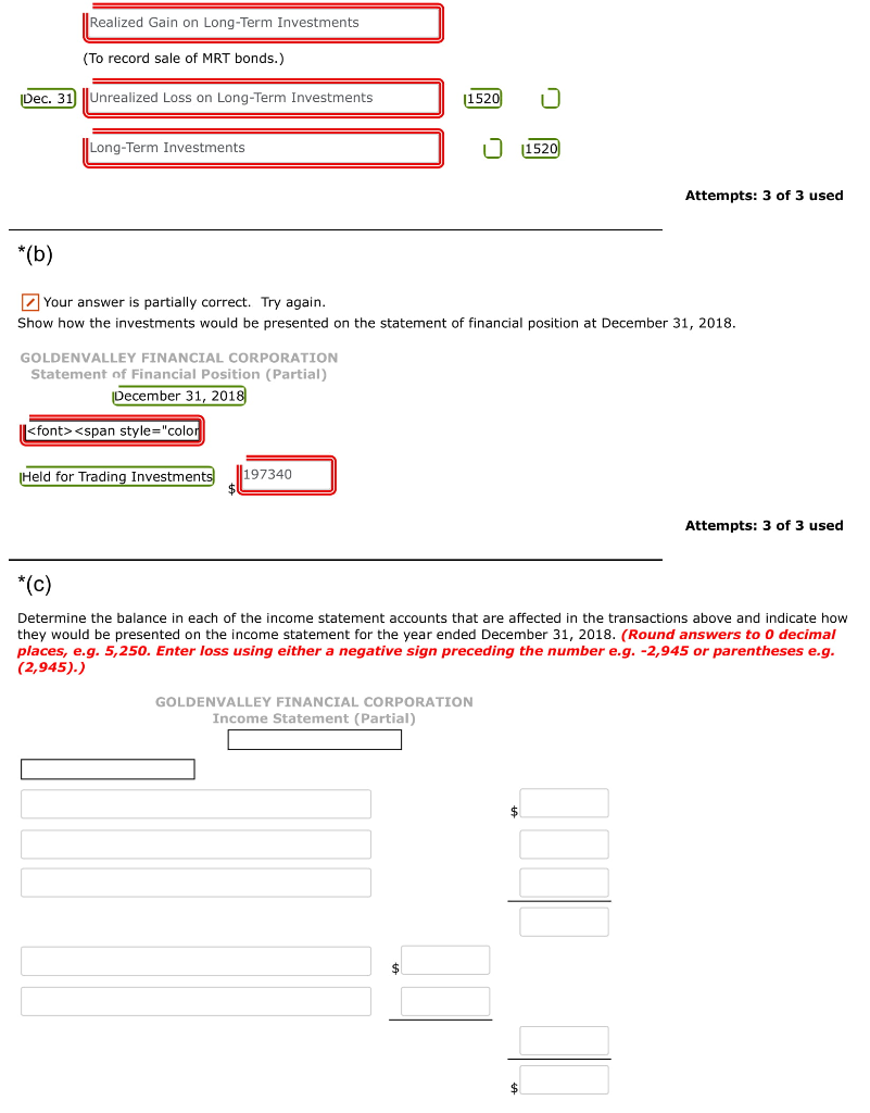 Solved Problem 12-2A (Part Level Submission) During 2018, | Chegg.com