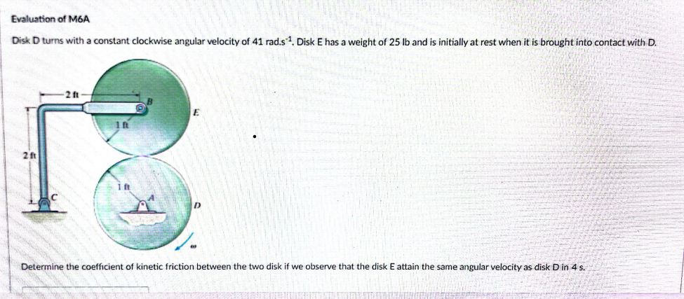 Solved Evaluation of M6A Disk D turns with a constant | Chegg.com