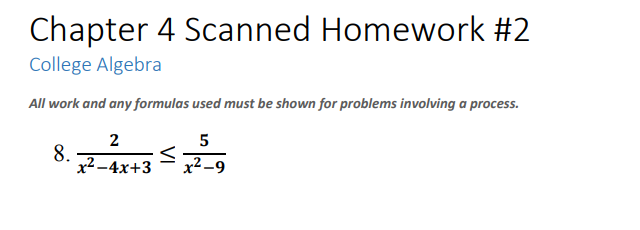 Solved Chapter 4 Scanned Homework #2 College Algebra All | Chegg.com