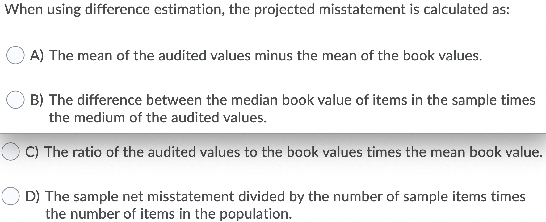 Solved When using difference estimation, the projected | Chegg.com