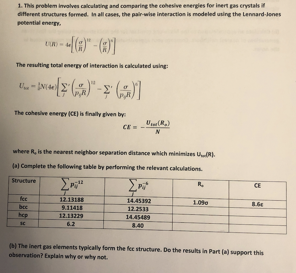 1. This problem involves calculating and comparing | Chegg.com