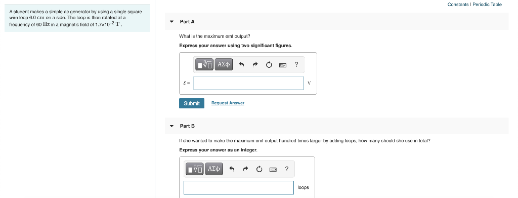 Solved Constants 1 Periodic Table A student makes a simple | Chegg.com