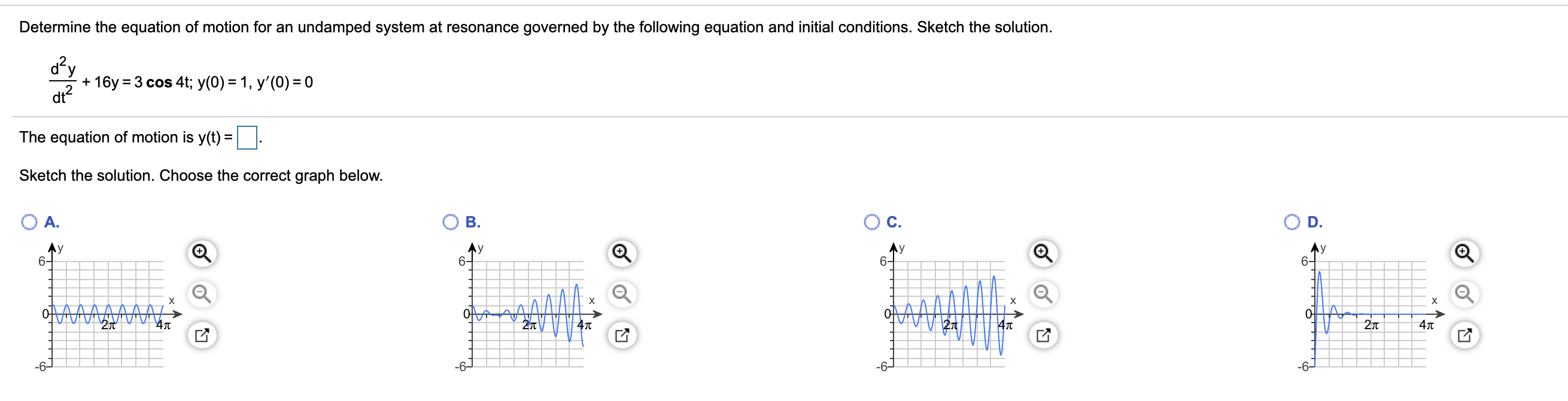Solved Determine the equation of motion for an undamped | Chegg.com