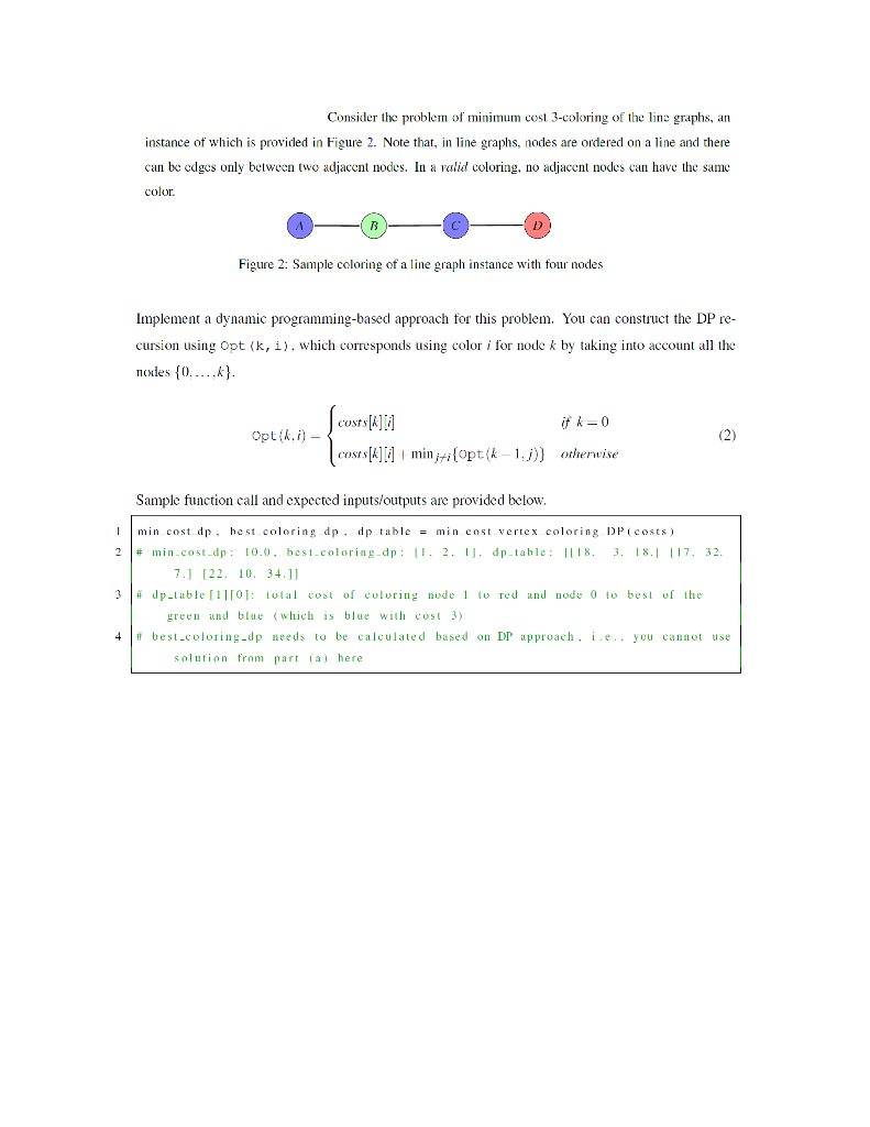 Consider the problem of minimum cost 3-coloring of | Chegg.com