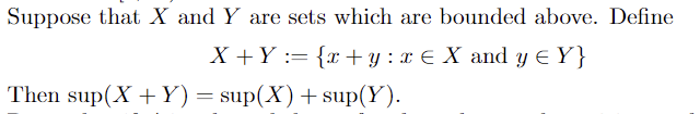 Solved Suppose that X and Y are sets which are bounded | Chegg.com