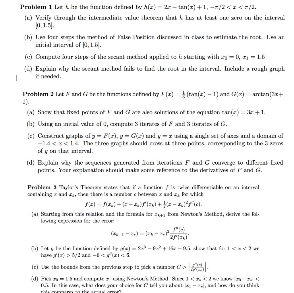 Solved Problem 1 Let h be the function defined by h(x) = | Chegg.com
