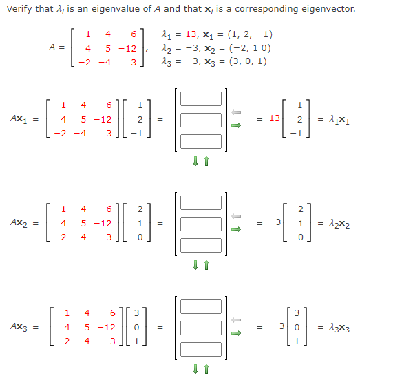 Solved Verify that n; is an eigenvalue of A and that x; is a | Chegg.com