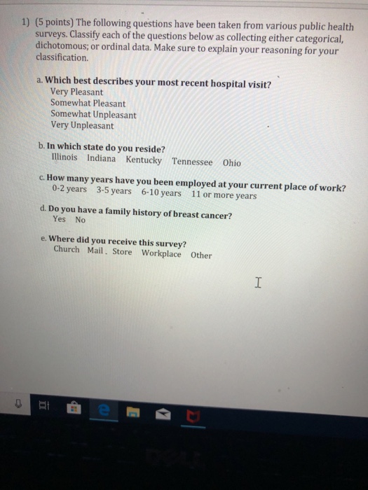 Solved 1) (5 points) The following questions have been taken | Chegg.com