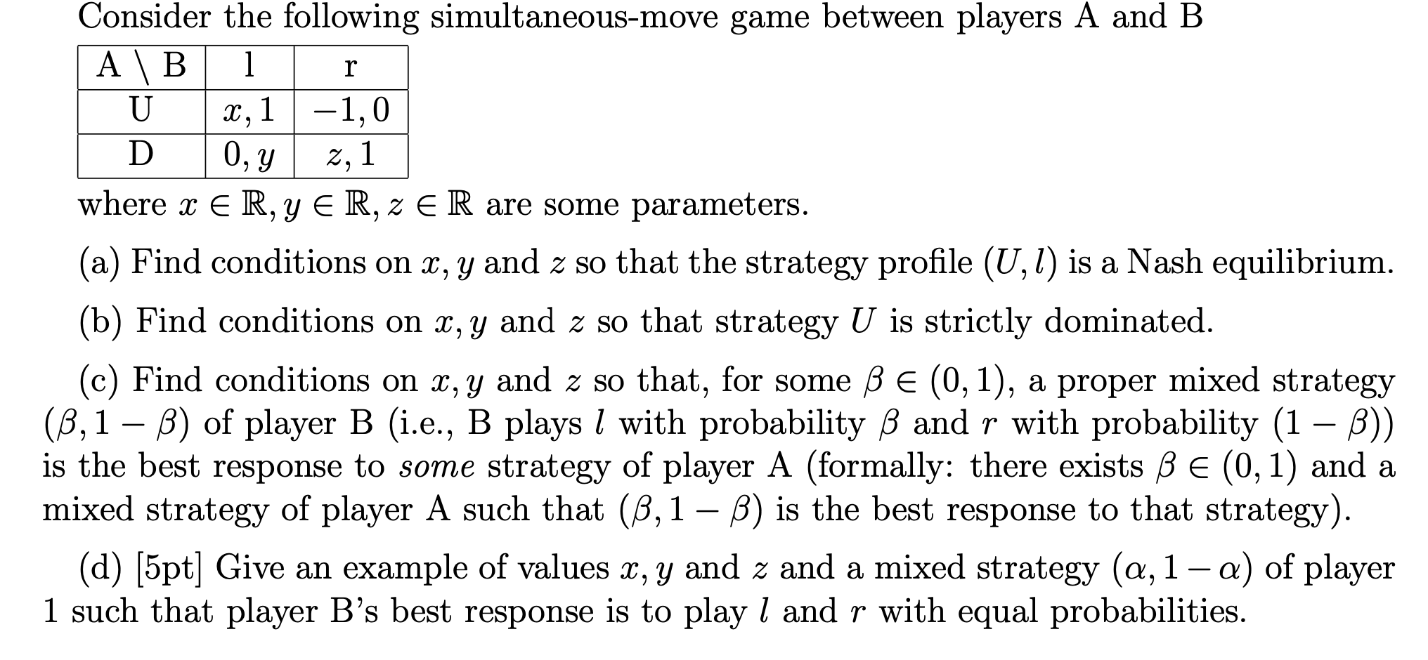Solved r 2 0,7 2,1 Consider the following simultaneous-move | Chegg.com