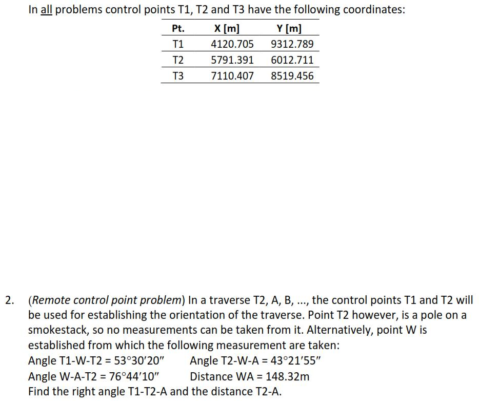 Solved (Remote control point problem) ﻿In a traverse | Chegg.com