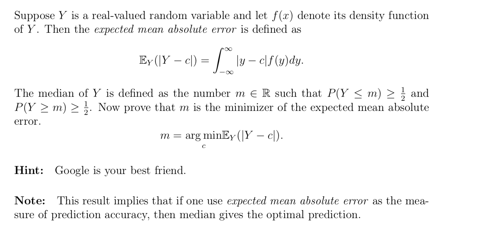 Solved Suppose Y is a real-valued random variable and let | Chegg.com