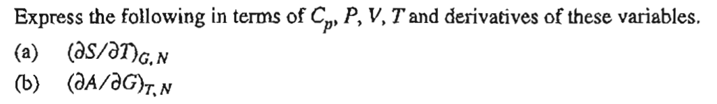 Solved Express The Following In Terms Of C_p, P, V, T And | Chegg.com