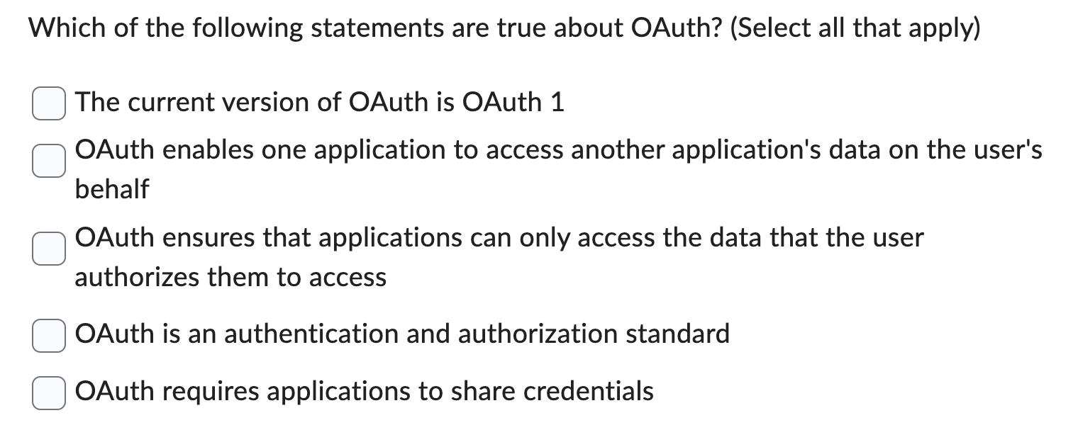Solved Which of the following statements are true about | Chegg.com