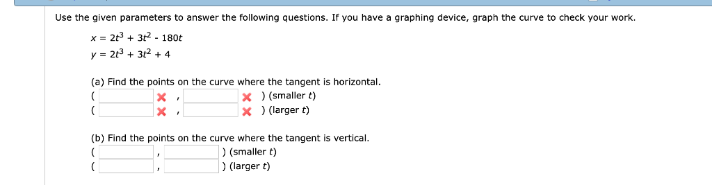 Solved Use the given parameters to answer the following | Chegg.com
