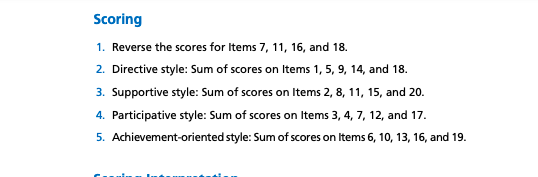 1 2 6 7 Path-Goal Leadership Questionnaire | Chegg.com