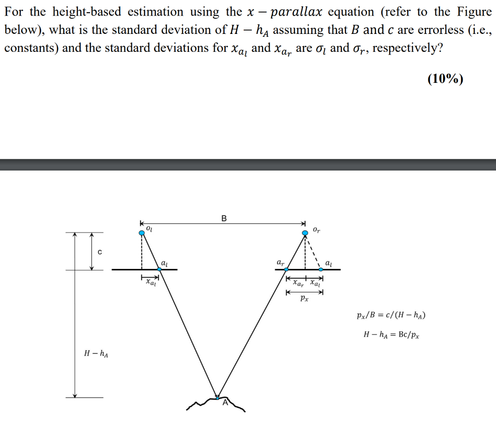 For the height-based estimation using the x – | Chegg.com