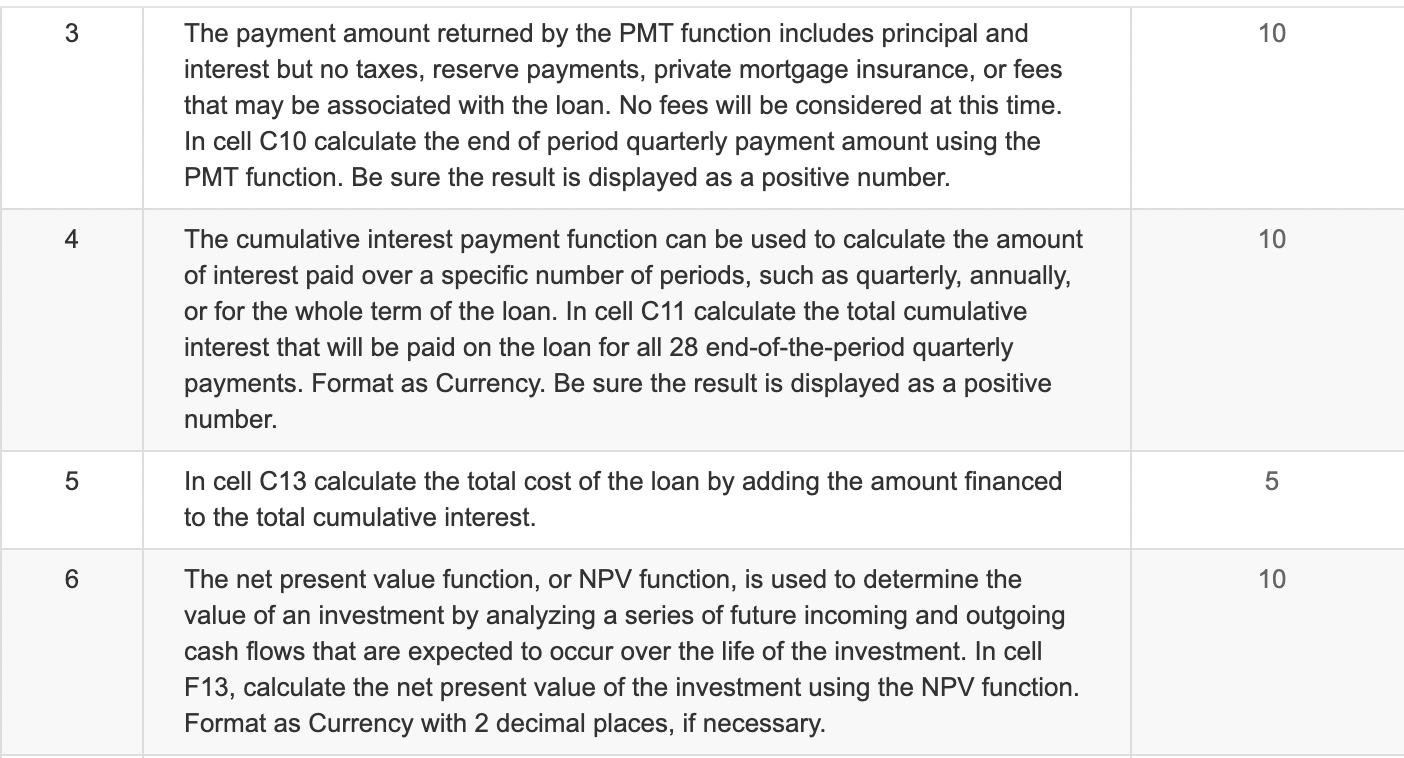 Solved 3 The payment amount returned by the PMT function | Chegg.com