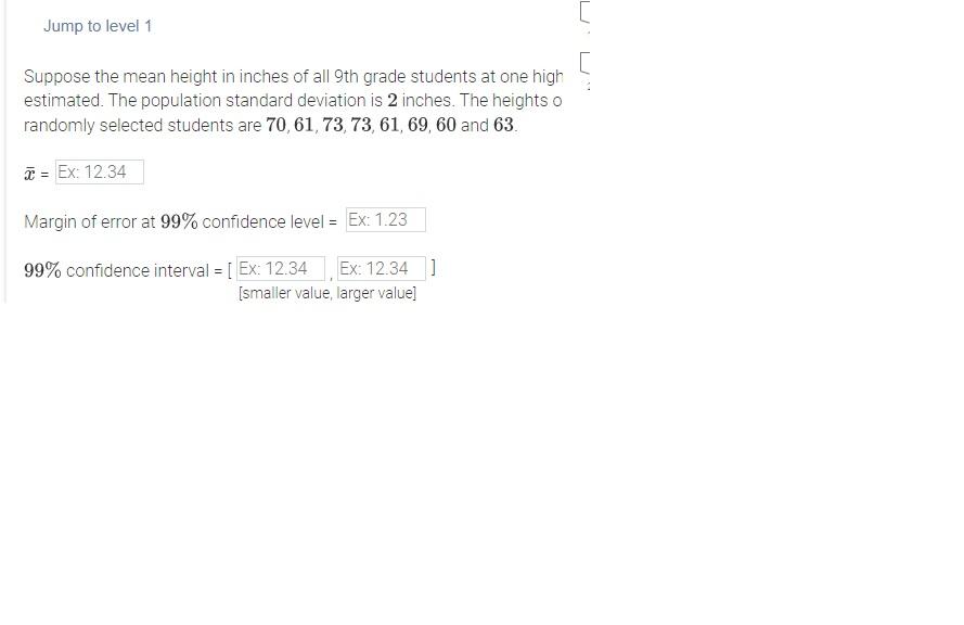 Solved Suppose the mean height in inches of all 9th grade | Chegg.com