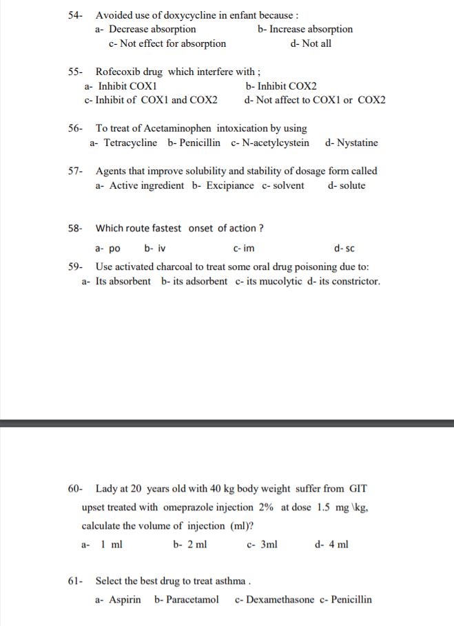 Solved 62- Harmful or undesired Effect occur in addition to | Chegg.com