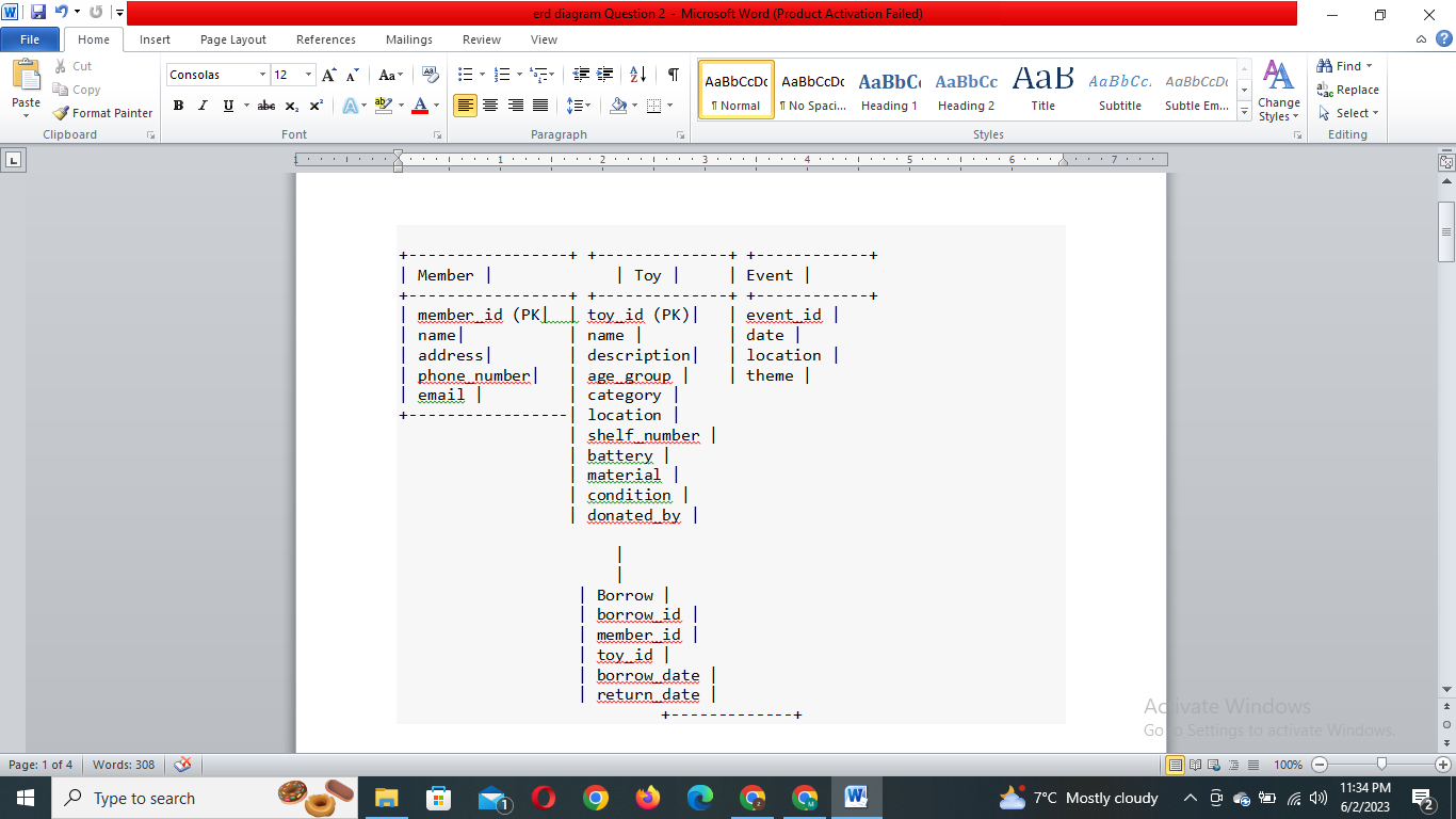Please Create Enitity relationships diagram on | Chegg.com