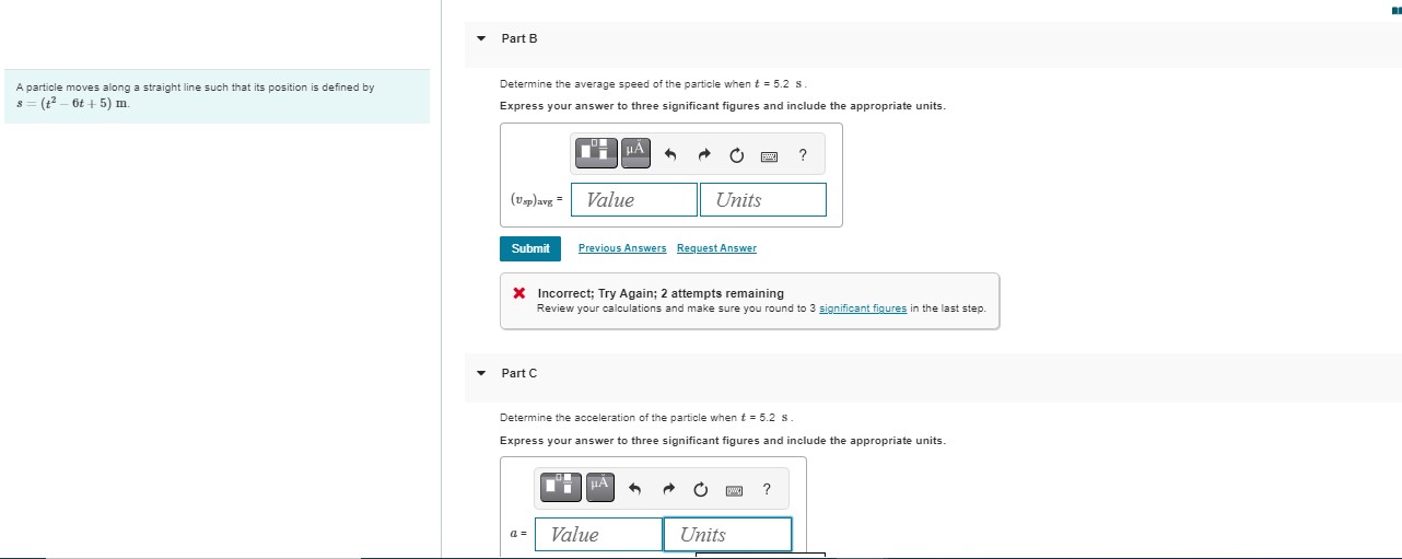 Solved Determine the average speed of the particle when | Chegg.com