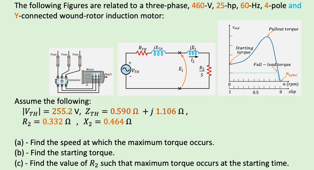 Solved three-phase y-connected.... (a) Find the speed at | Chegg.com
