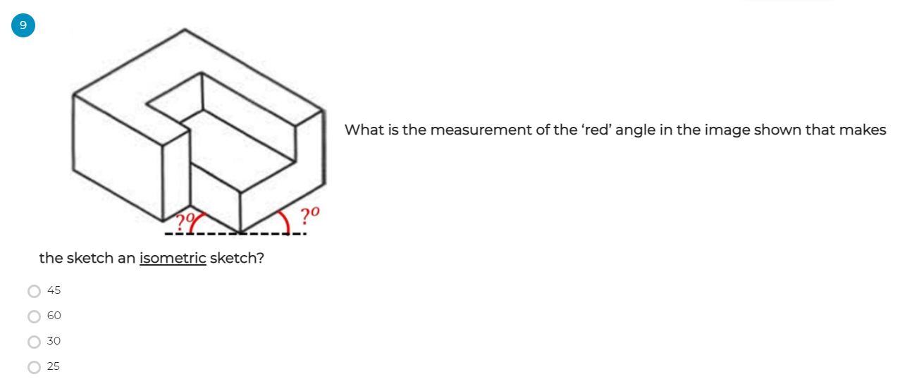 Solved What is the measurement of the 'red' angle in the | Chegg.com
