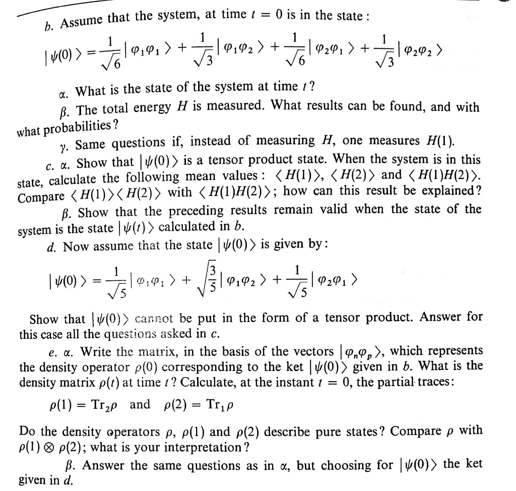 Solved Consider a physical system formed by two particles | Chegg.com