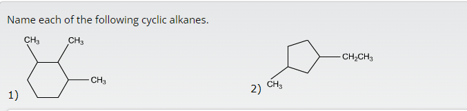 Solved Name each of the following cyclic alkanes. | Chegg.com
