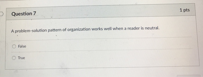 Solved Question 7 1 pts A problem-solution pattern of | Chegg.com