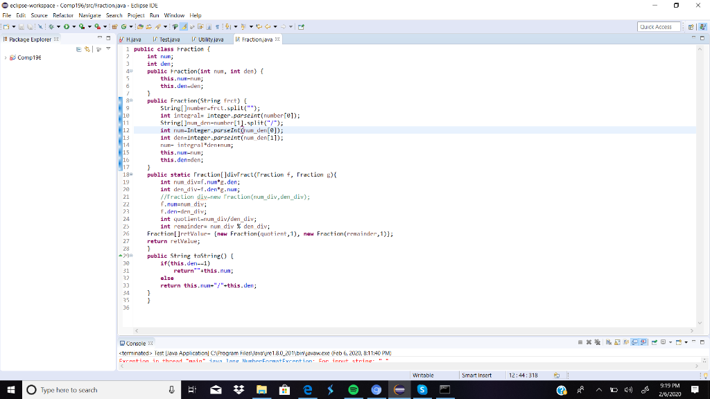 Solved The Code requires three classes where utility, test, | Chegg.com