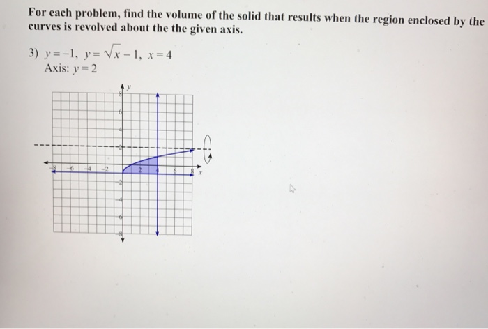 Solved For each problem, find the volume of the solid that | Chegg.com