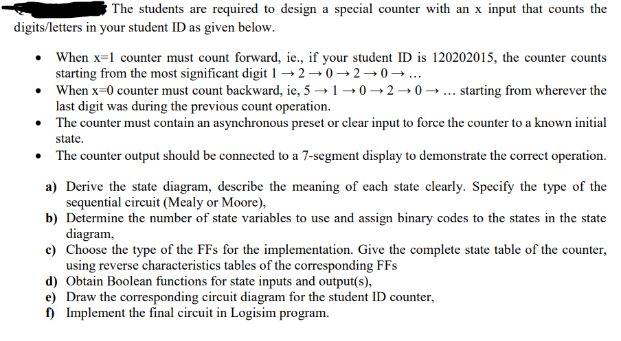 The students are required to design a special counter | Chegg.com