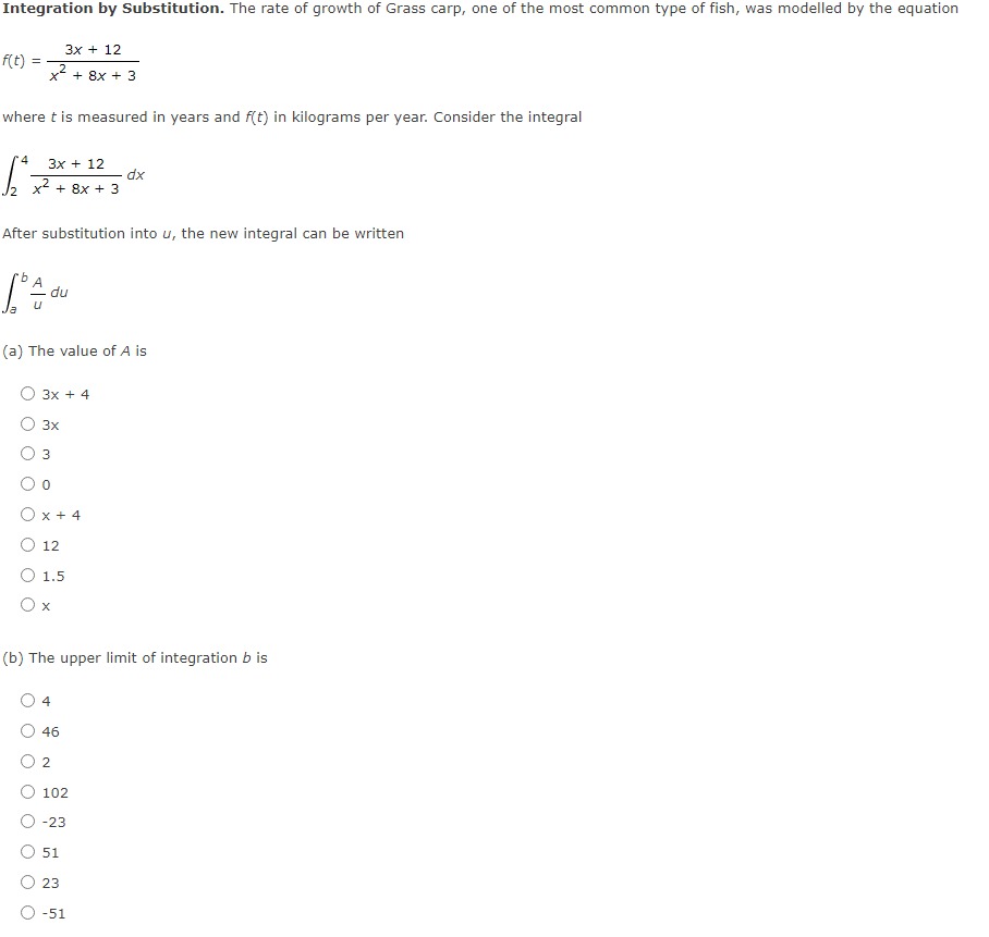 Solved Integration by Substitution. The rate of growth of | Chegg.com