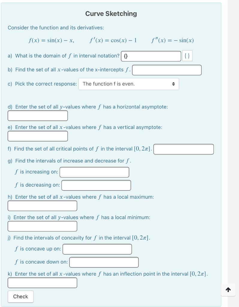 Solved Curve Sketching Consider the function and its | Chegg.com