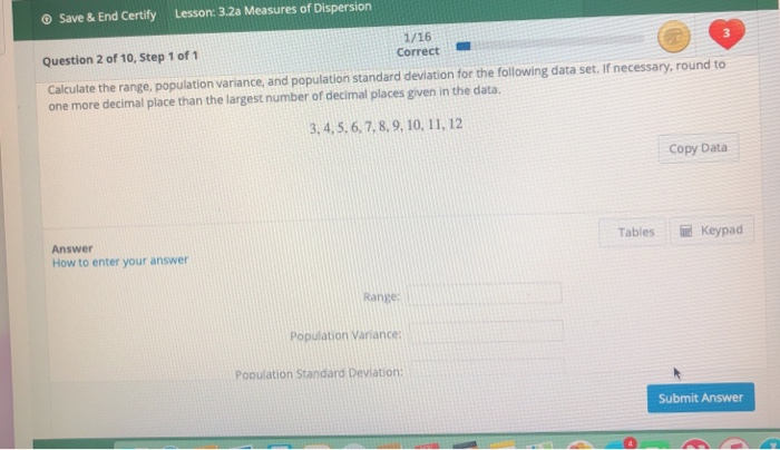 Solved O Save & End Certify Lesson: 3.2a Measures of | Chegg.com