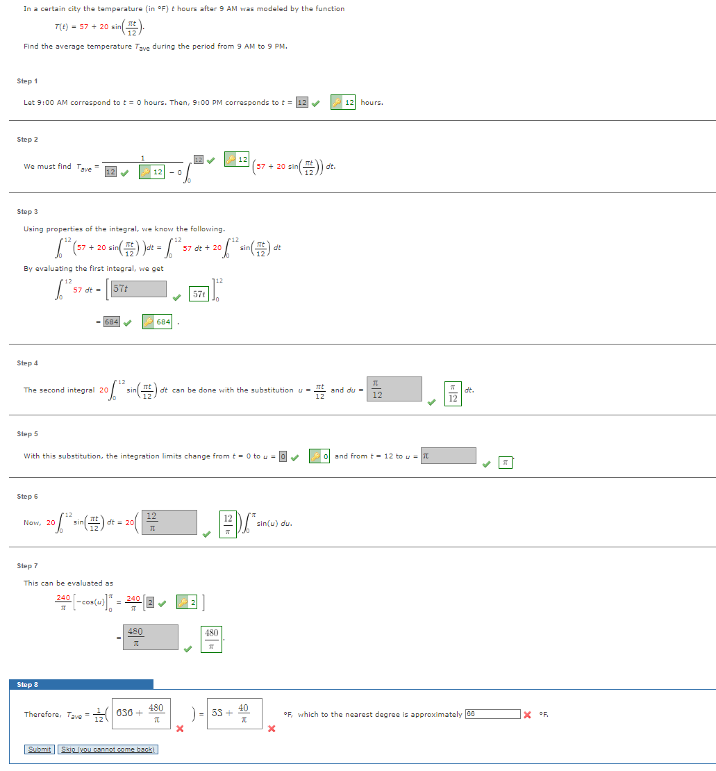 Solved T(t)=57+20sin(πt12)Find the average temperature Tave | Chegg.com