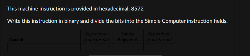 Solved This machine instruction is provided in hexadecimal: | Chegg.com