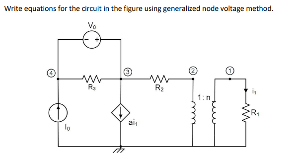Solved Write equations for the circuit in the figure using | Chegg.com