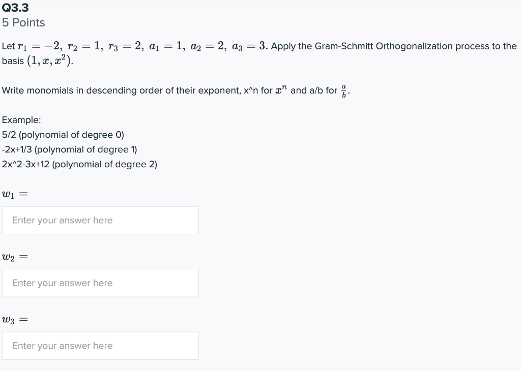 Solved Q3 14 Points Consider the vector space P2(R). Let ri, | Chegg.com