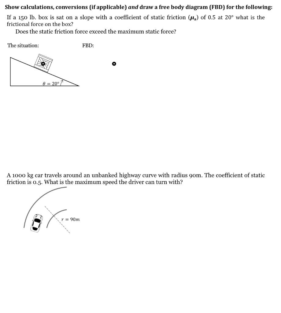 Solved Show calculations, conversions (if applicable) and | Chegg.com