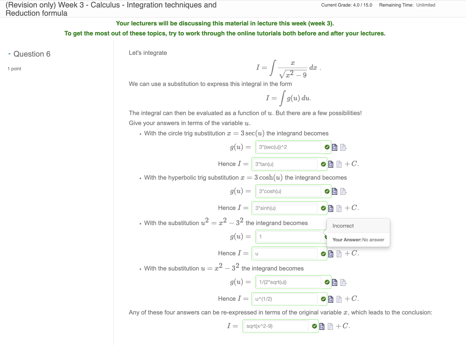 Solved Your lecturers will be discussing this material in | Chegg.com