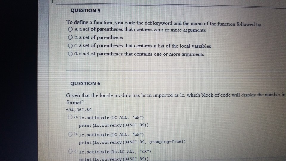 Solved QUESTION 1 If you import two modules into the global | Chegg.com