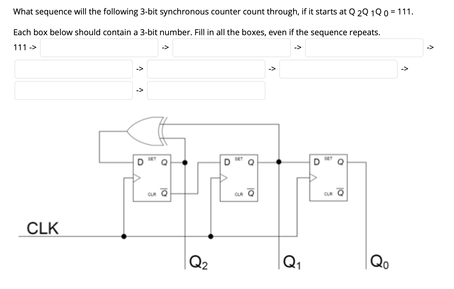 Solved What Sequence Will The Following 3 Bit Synchronous