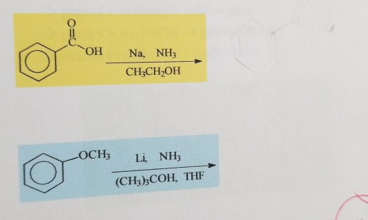 Solved ОН Na, NH3 CHCH-OH ОСН3 Li, NH3 (СНСОН, THF NO2 ON | Chegg.com