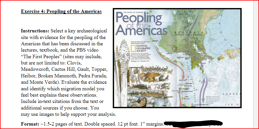 Solved Exercise 4: Peopling of the Americas THE DAWN OF | Chegg.com