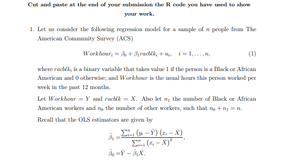 Solved Cut and paste at the end of your submission the R | Chegg.com